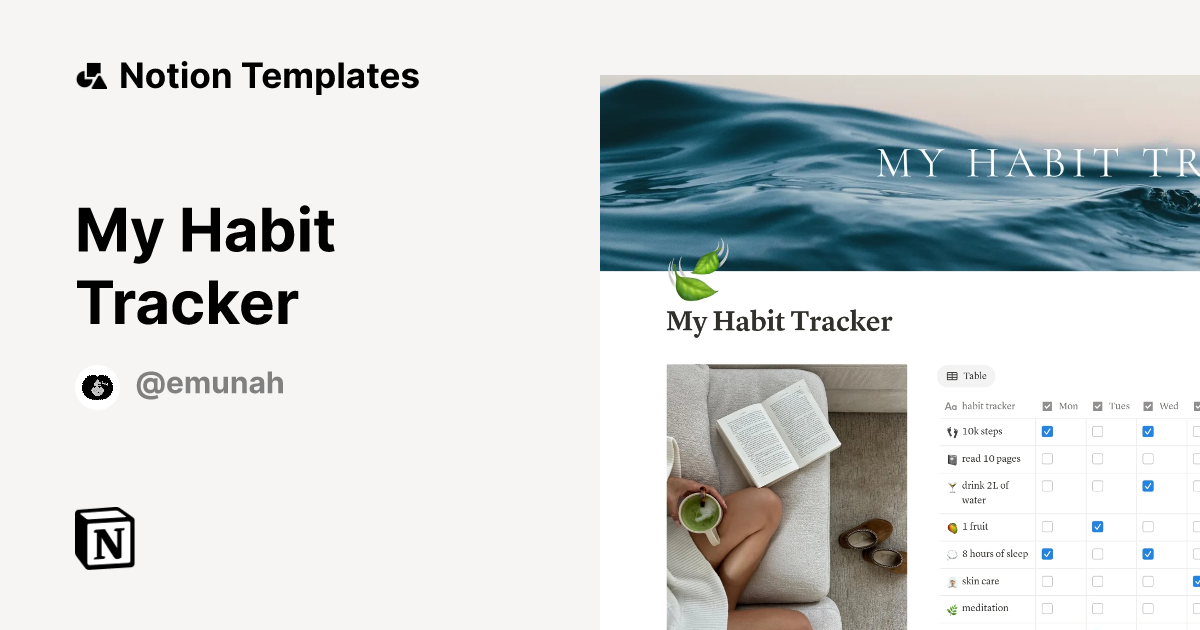 My Habit Tracker Template | Notion Marketplace