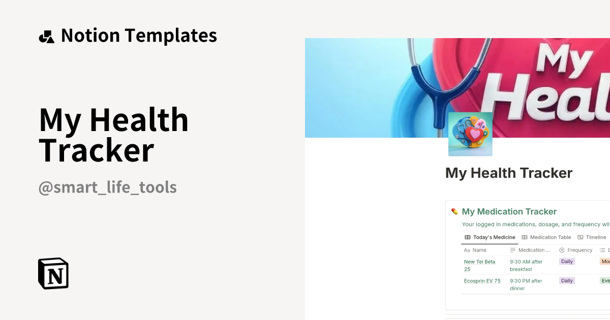 My Health Tracker Template | Notion Marketplace