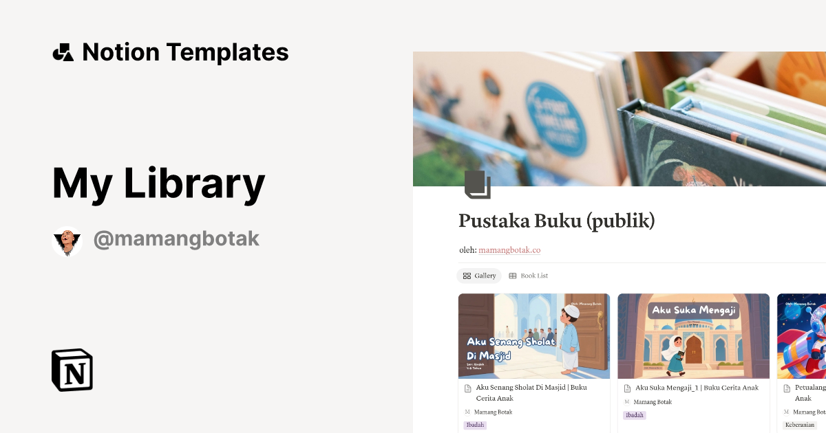 My Library Template | Notion Marketplace