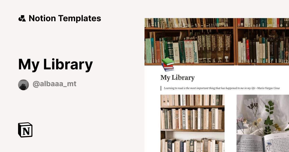 My Library Template by Alba | Notion Marketplace