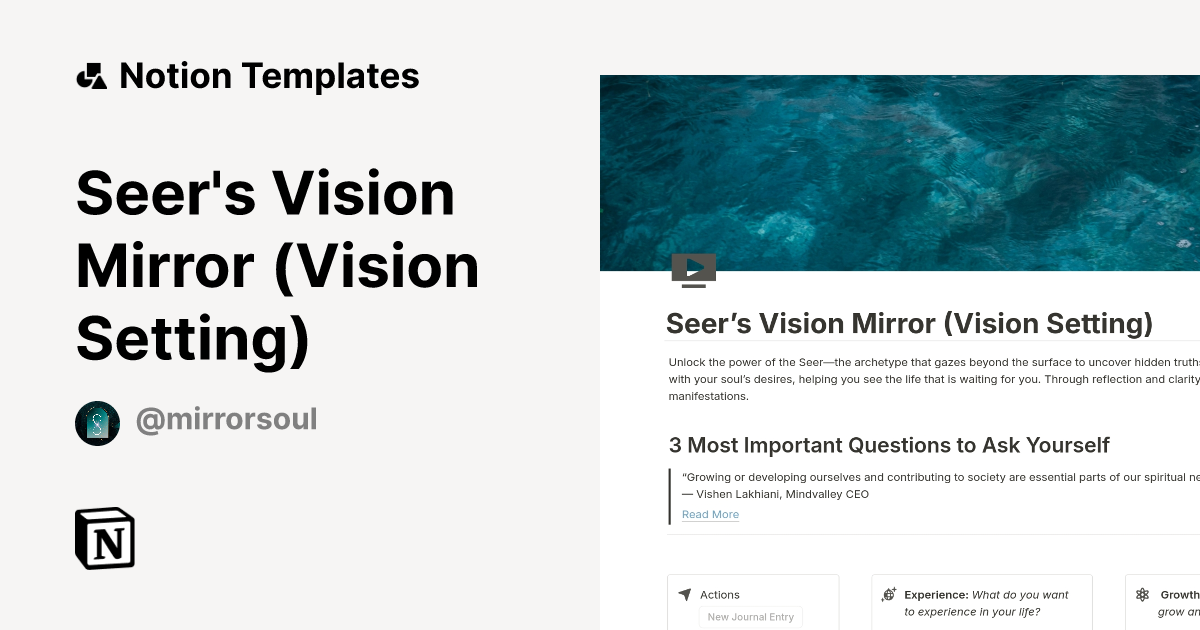 Seer's Vision Mirror (Vision Setting) Template | Notion Marketplace