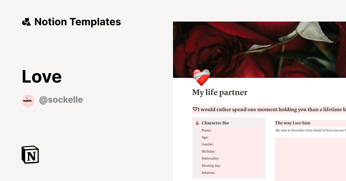 Love Template | Notion Marketplace