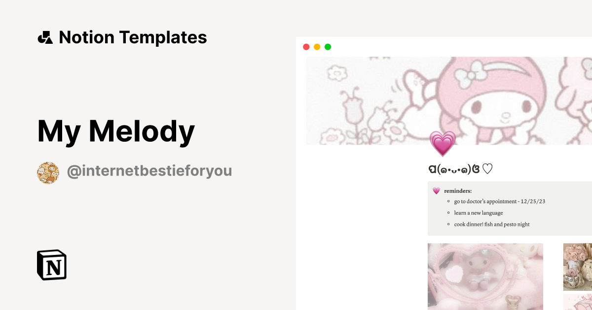 My Melody Template | Notion Marketplace