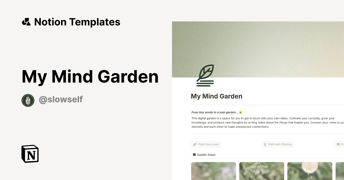 My Mind Garden Template | Notion Marketplace