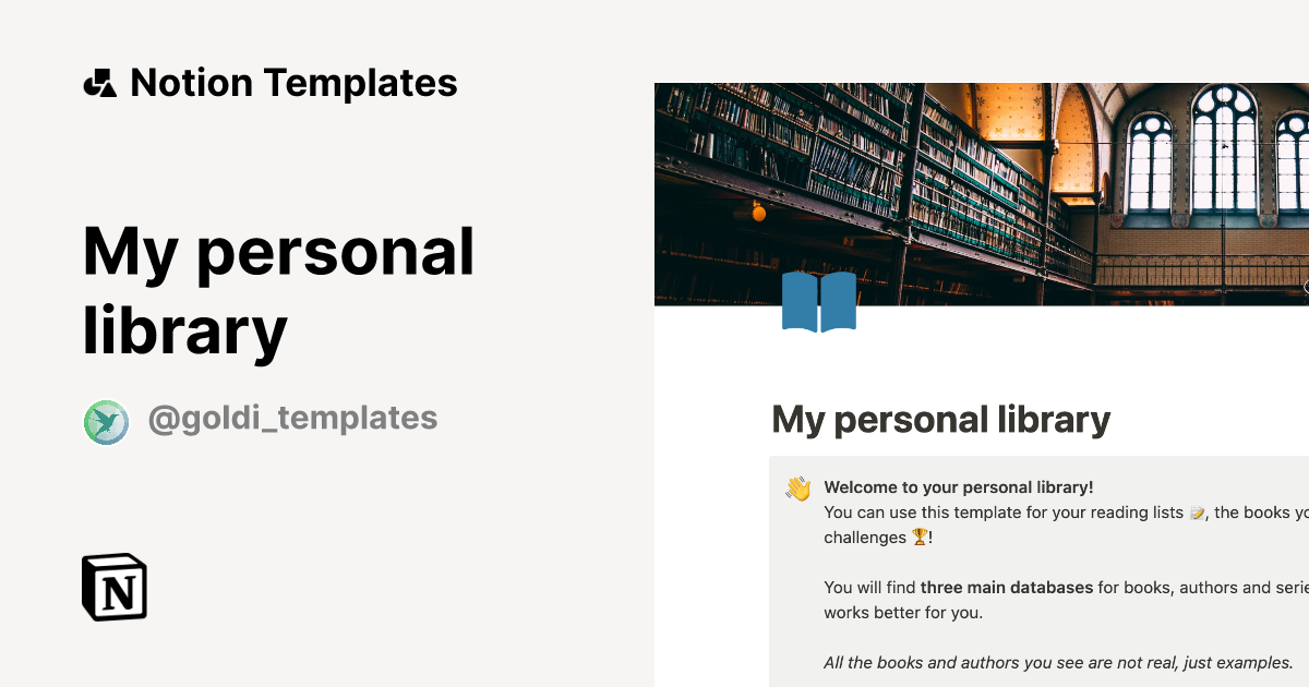 My personal library Template by Goldi | Esteban Gallardo | Notion ...