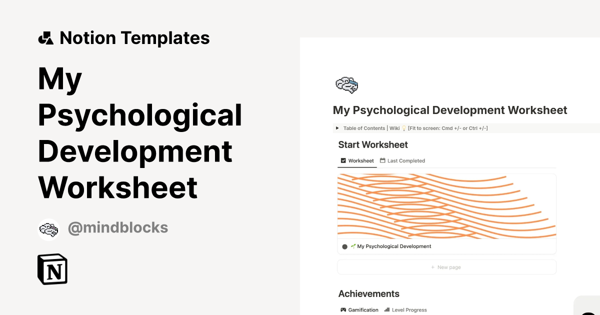 My Psychological Development Worksheet Template by MindBlocks | Notion ...