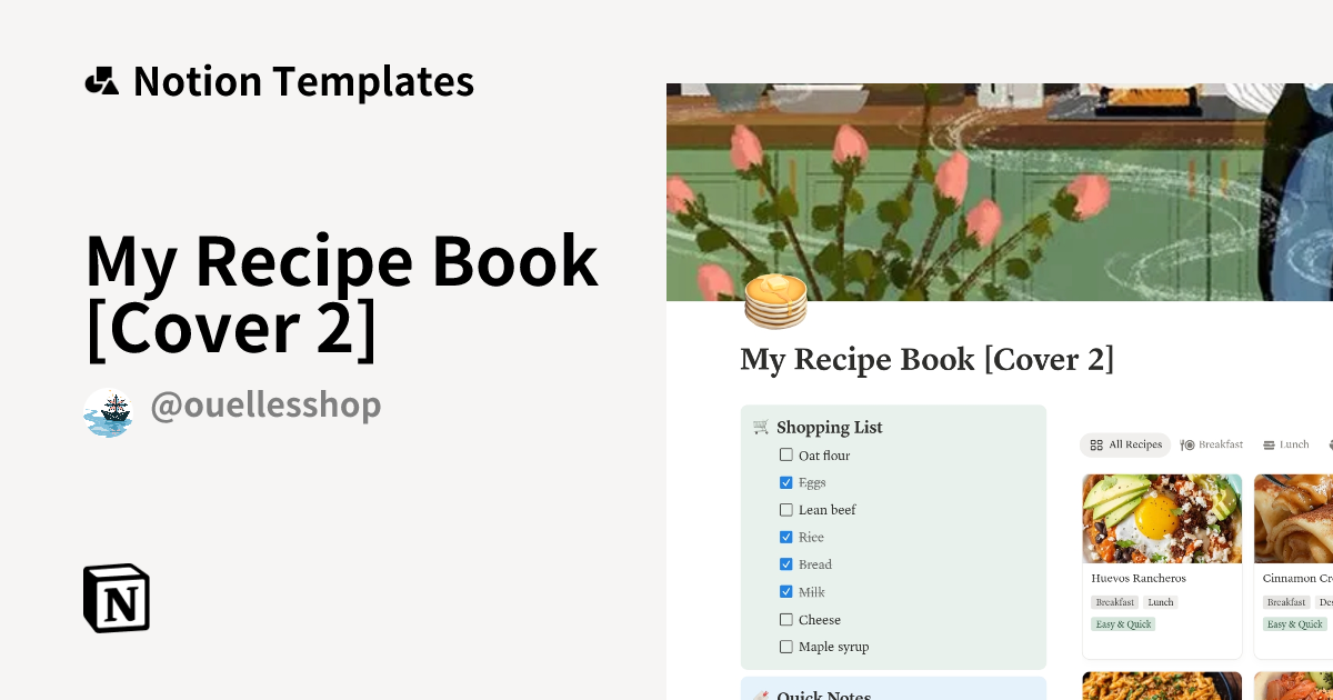 My Recipe Book [Cover 2] Template | Notion Marketplace