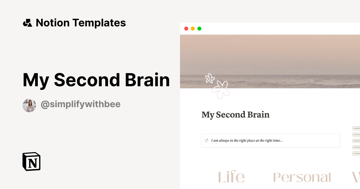 My Second Brain Template | Notion Marketplace