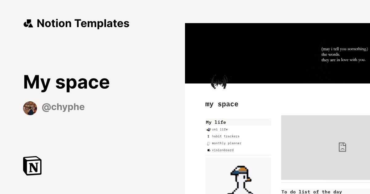 My space Template | Notion Marketplace