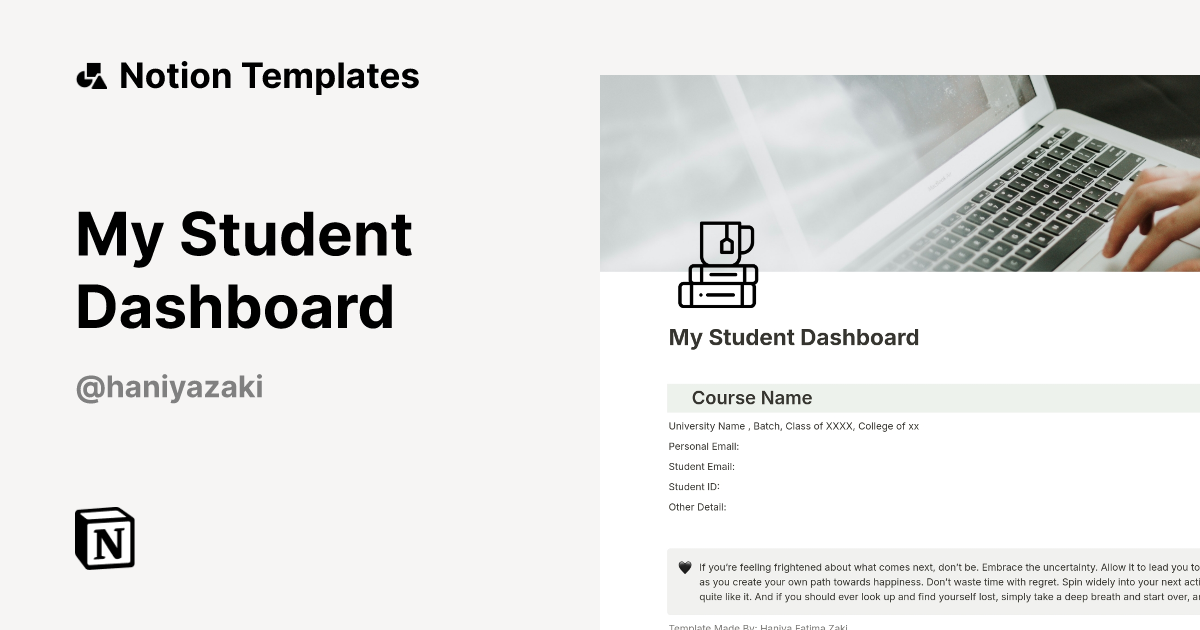 My Student Dashboard Template | Notion Marketplace