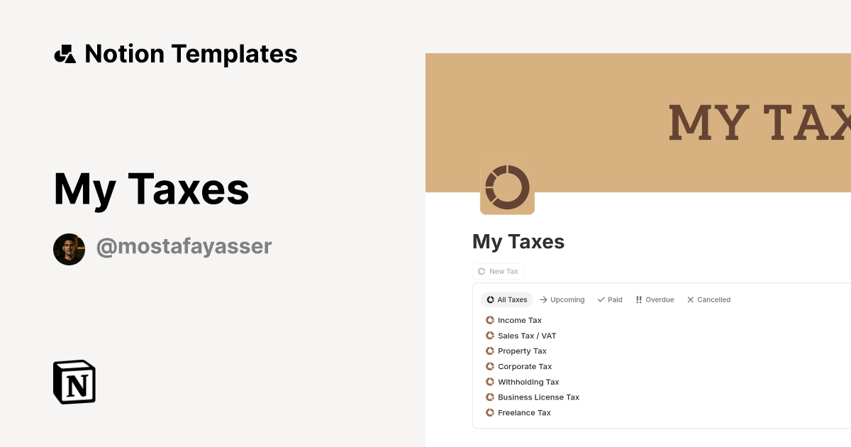 My Taxes Template | Notion Marketplace