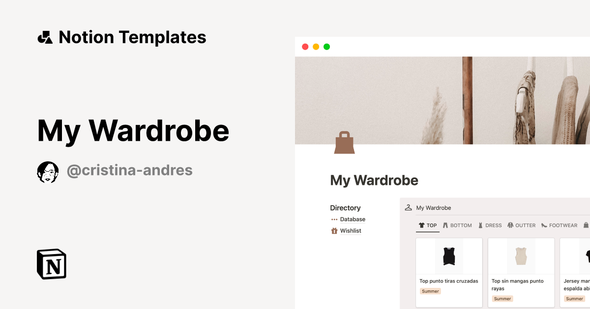 My Wardrobe Template | Notion Marketplace