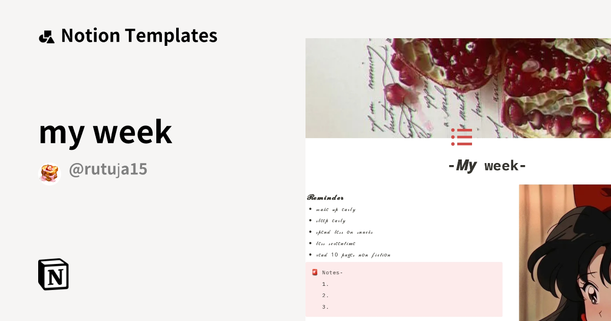 my week Template | Notion Marketplace