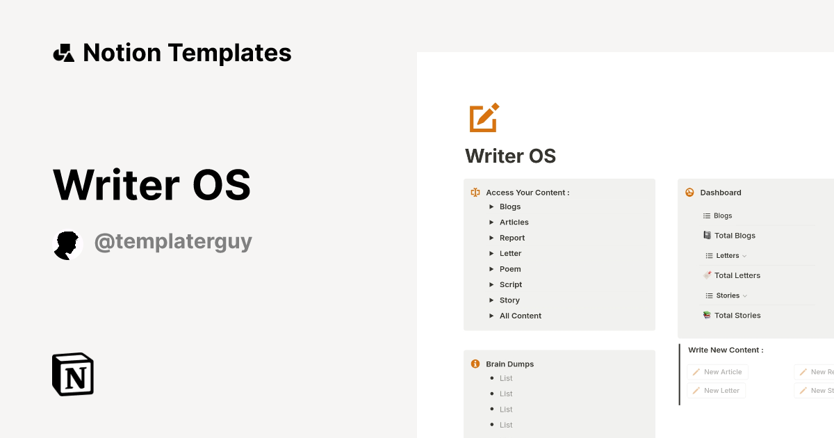 Writer OS Template | Notion Marketplace