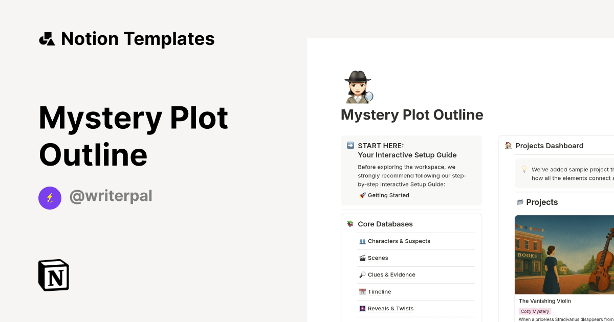 Mystery Plot Outline Template by writerpal | Notion Marketplace
