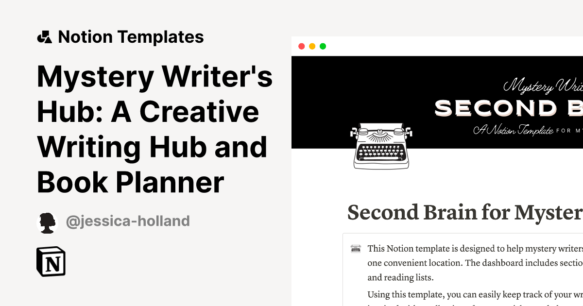 Mystery Writer's Hub: A Creative Writing Hub and Book Planner Template ...