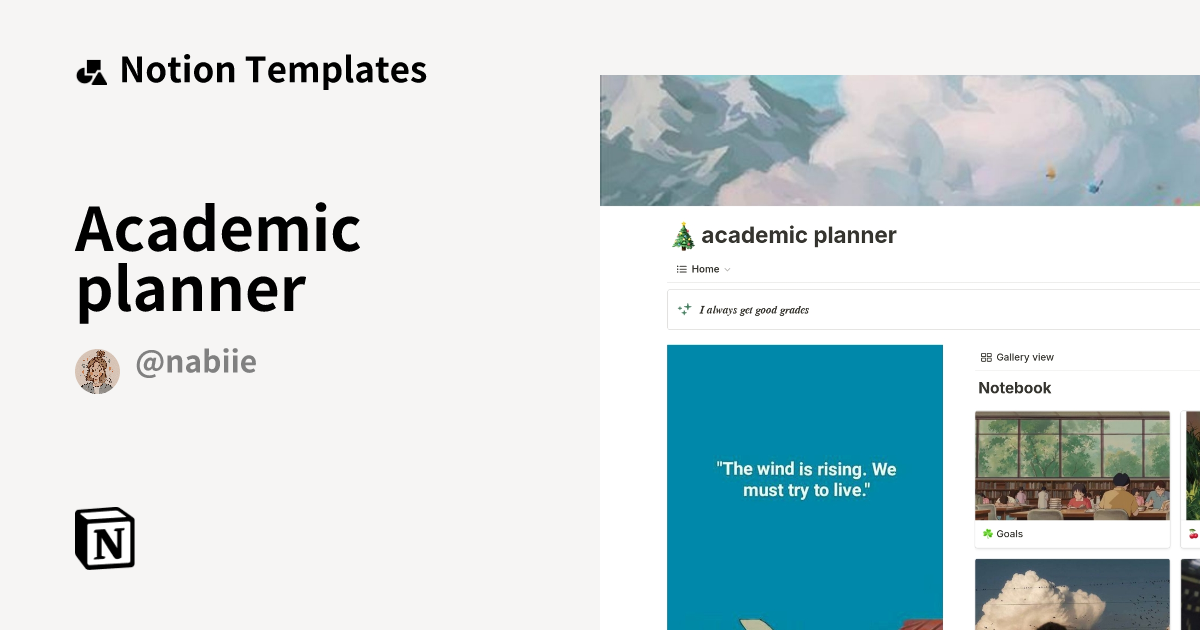 Academic planner Template | Notion Marketplace