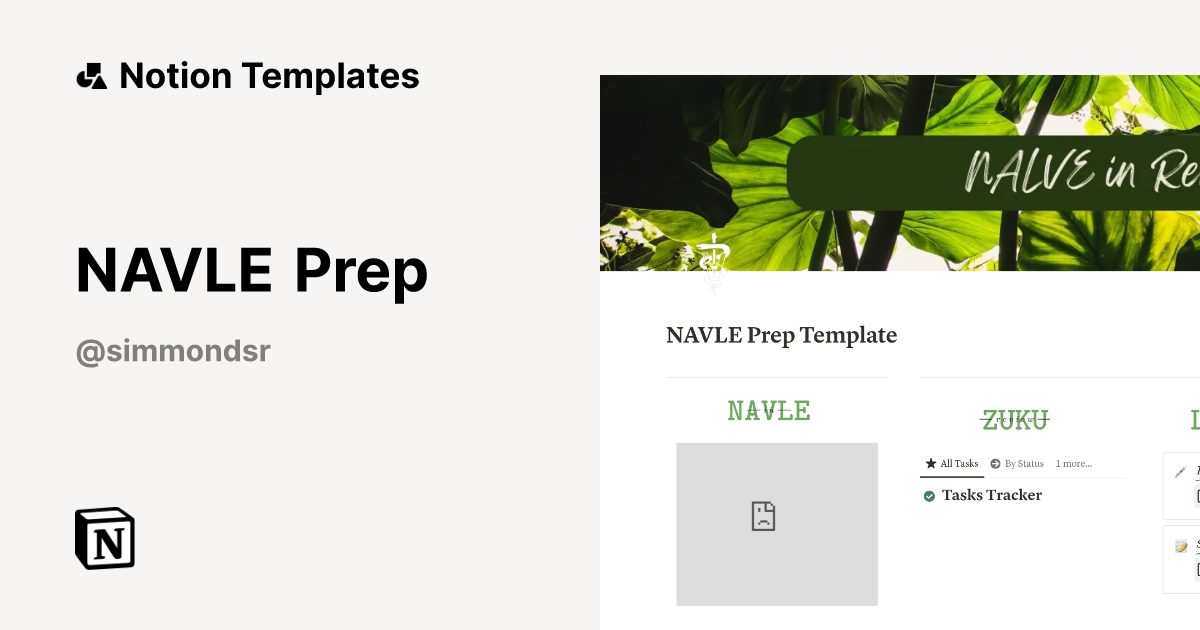 NAVLE Prep Template by Riley Simmonds | Notion Marketplace