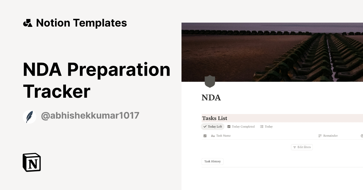 NDA Preparation Tracker Template | Notion Marketplace