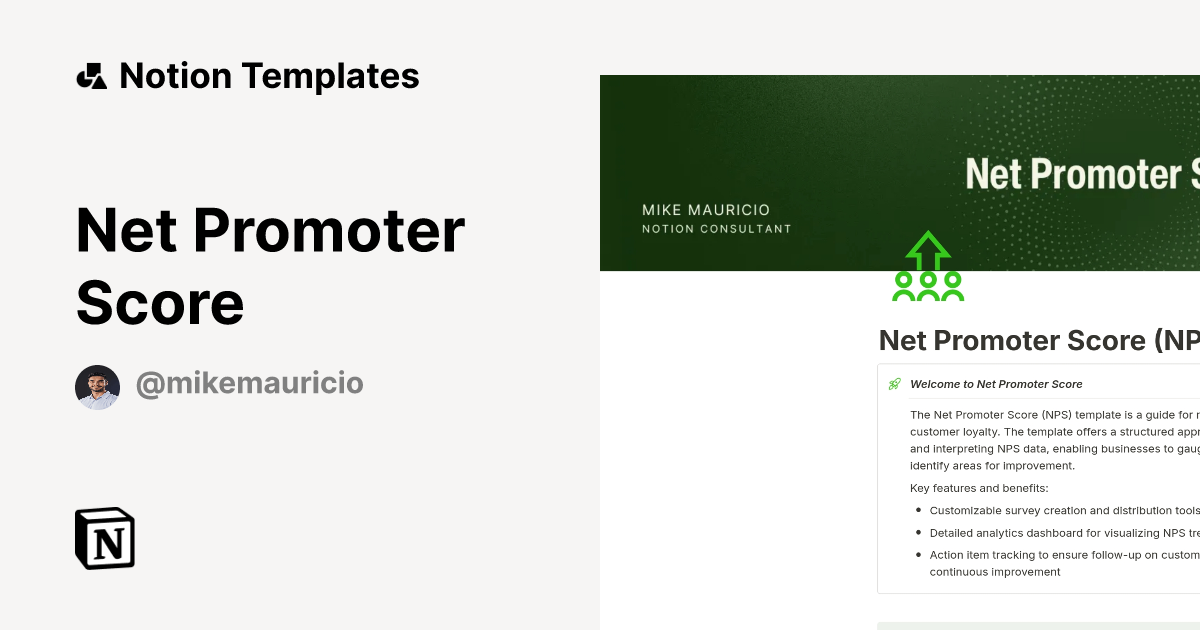 Net Promoter Score Template | Notion Marketplace