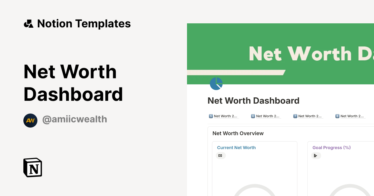 Net Worth Dashboard Template | Notion Marketplace