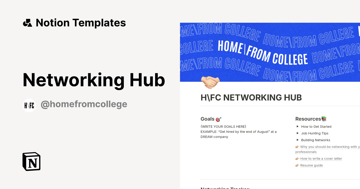 Networking Hub Template | Notion Marketplace