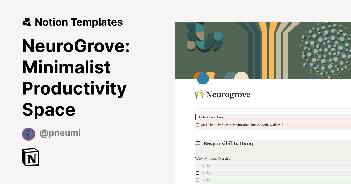 NeuroGrove: Minimalist Productivity Space Template | Notion Marketplace