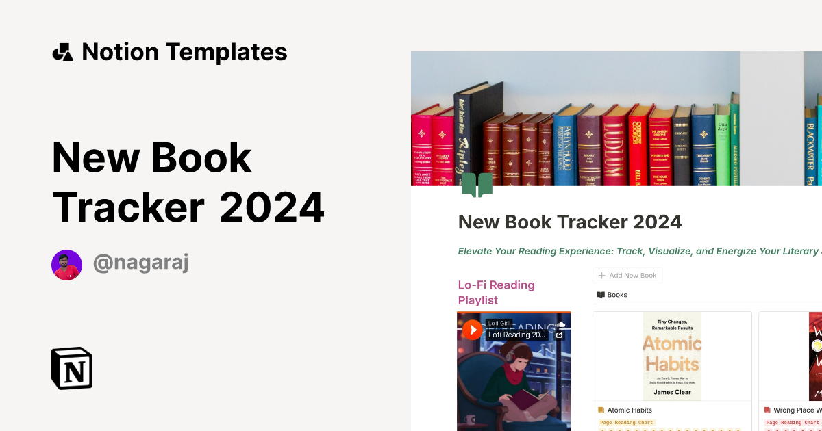 New Book Tracker 2024 Template by Nagaraj | Notion Marketplace