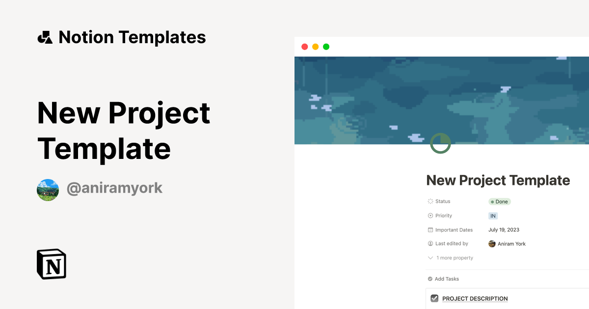 New Project Template Template by Ani | Notion Marketplace