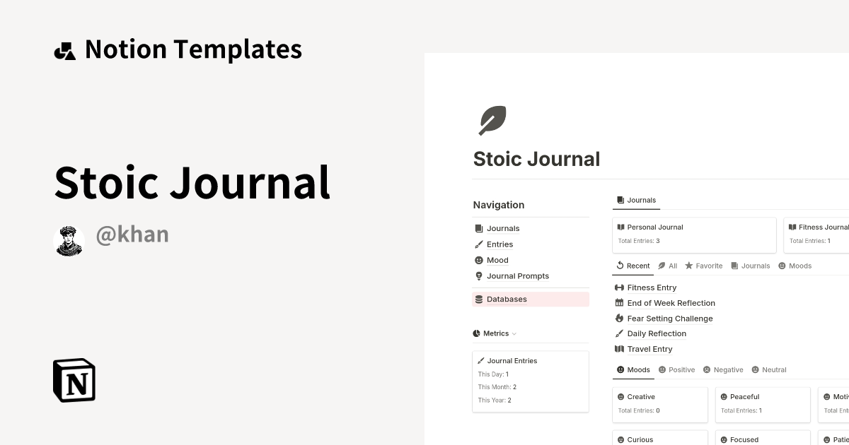 Stoic Journal Template | Notion Marketplace