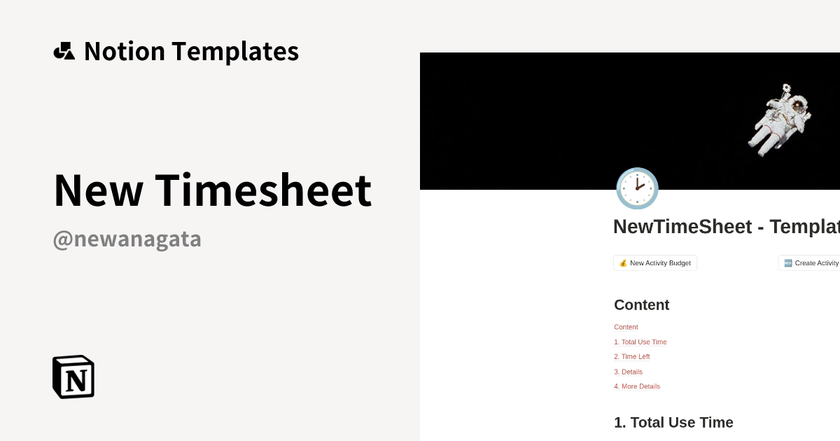 New Timesheet Template by newanagata | Notion Marketplace
