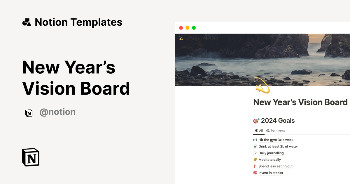 New Year’s Vision Board 2025 Template | Notion Marketplace