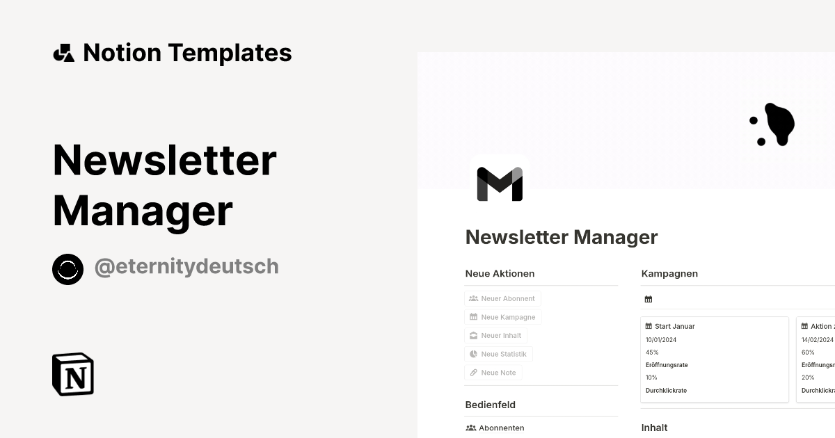 Newsletter Manager Template | Notion Marketplace
