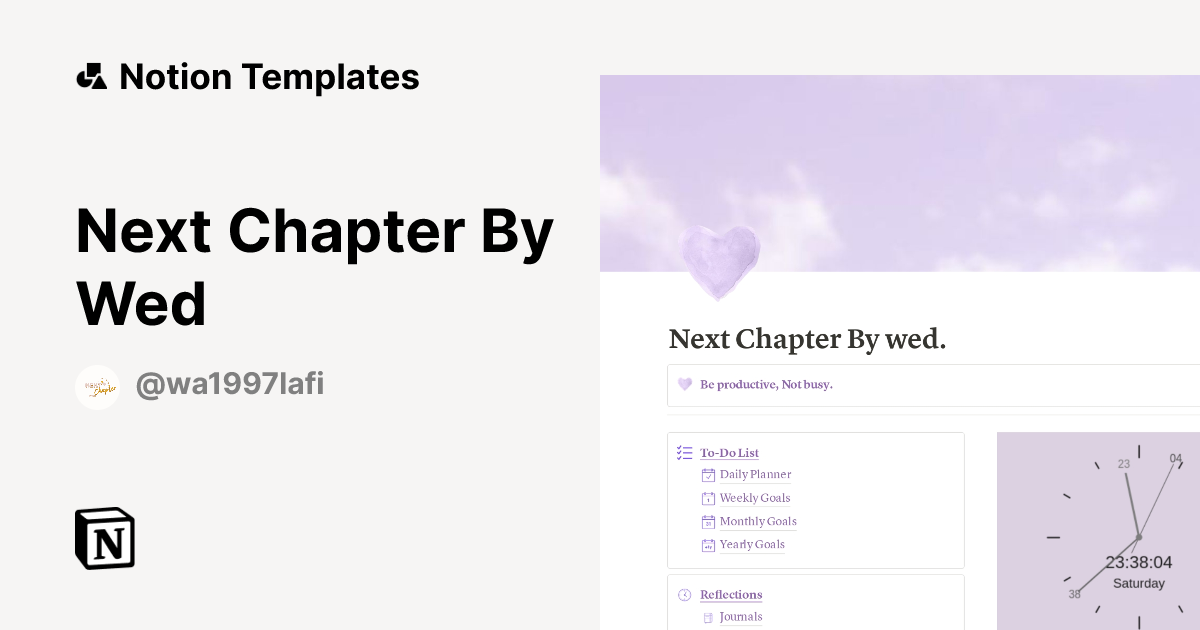 Next Chapter By Wed Template | Notion Marketplace