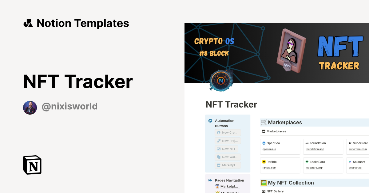 NFT Tracker Template | Notion Marketplace