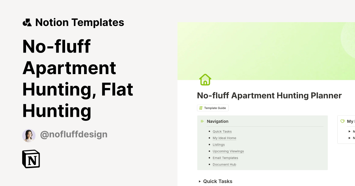 No-fluff Apartment Hunting, Flat Hunting Template | Notion Marketplace