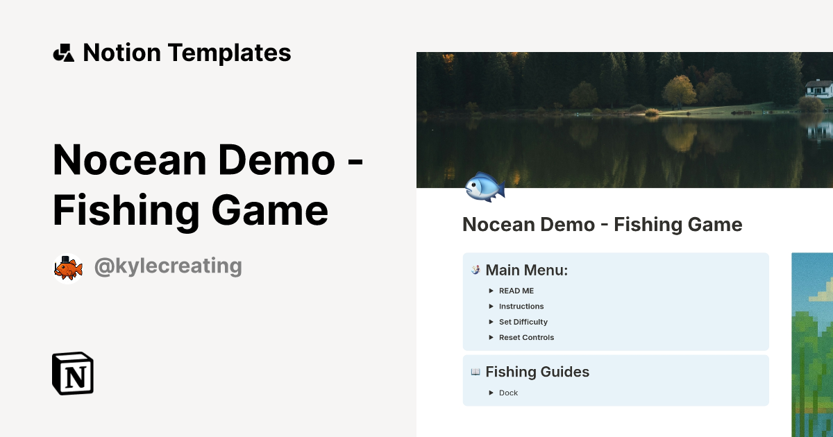 Nocean Demo - Fishing Game Template by Kyle Is Creating | Notion ...