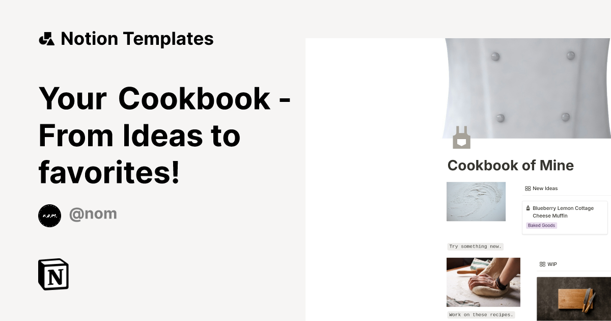 Your Cookbook - From Ideas to favorites! Template | Notion Marketplace
