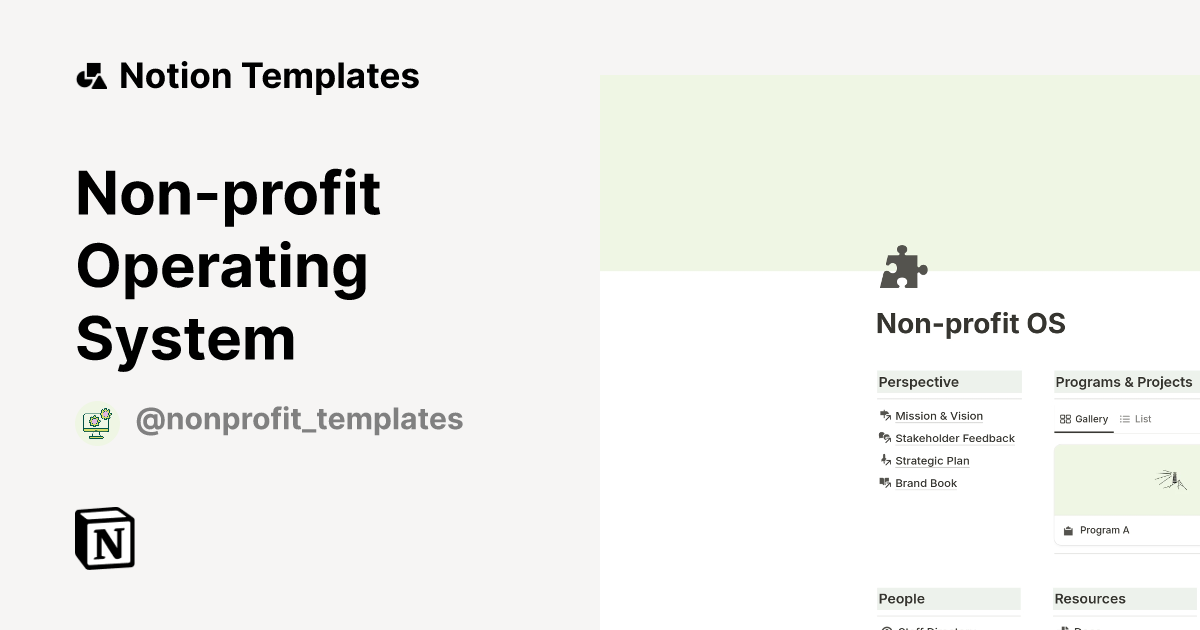 Non-profit Operating System Template | Notion Marketplace