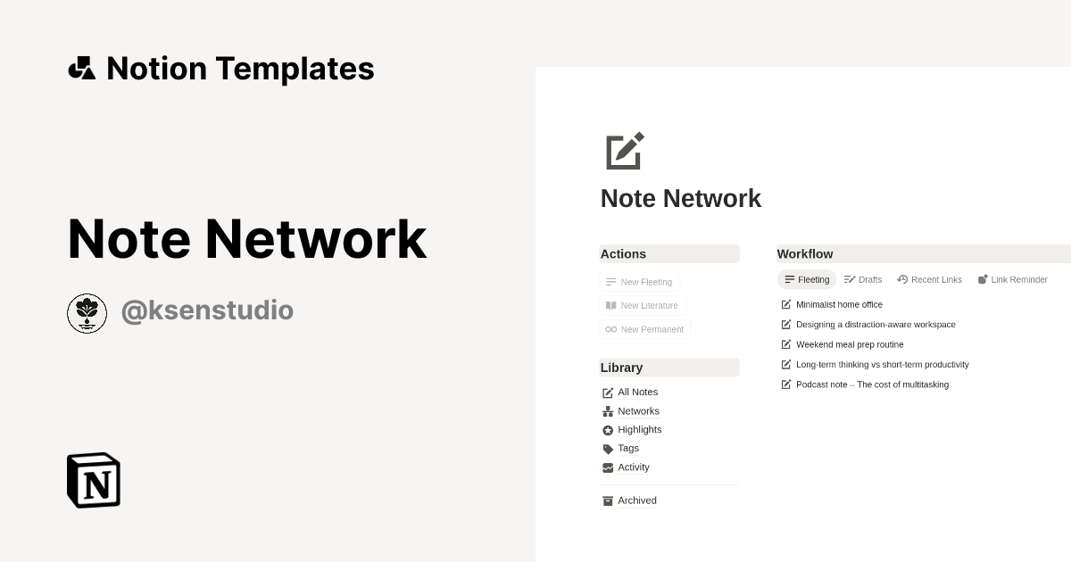 Note Network Template | Notion Marketplace