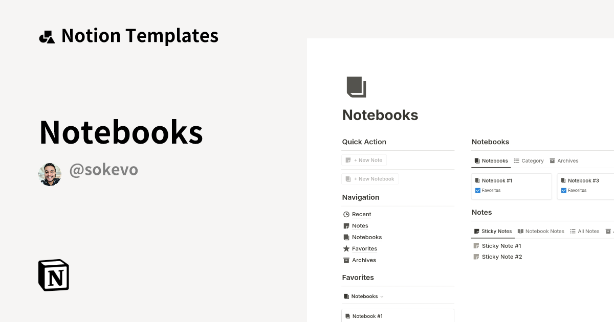 Notebooks Template | Notion Marketplace