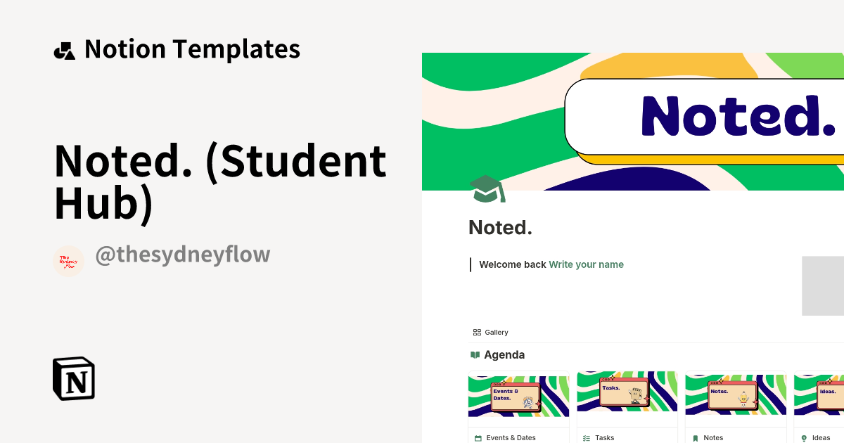 Noted. (Student Hub) Template | Notion Marketplace