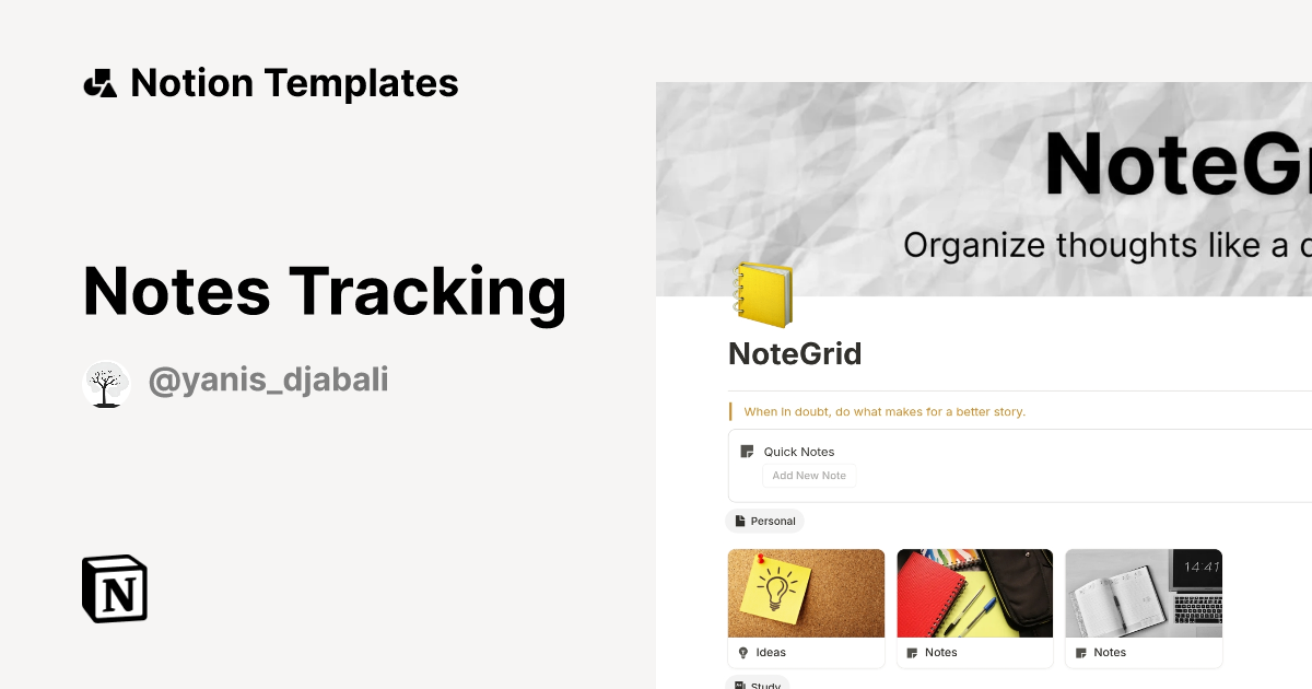 Notes Tracking Template | Notion Marketplace