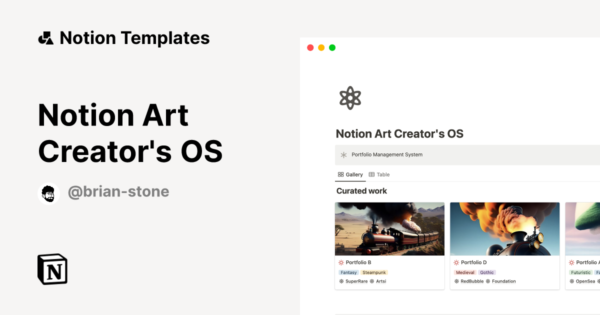 Notion Art Creator's OS Template | Notion Marketplace