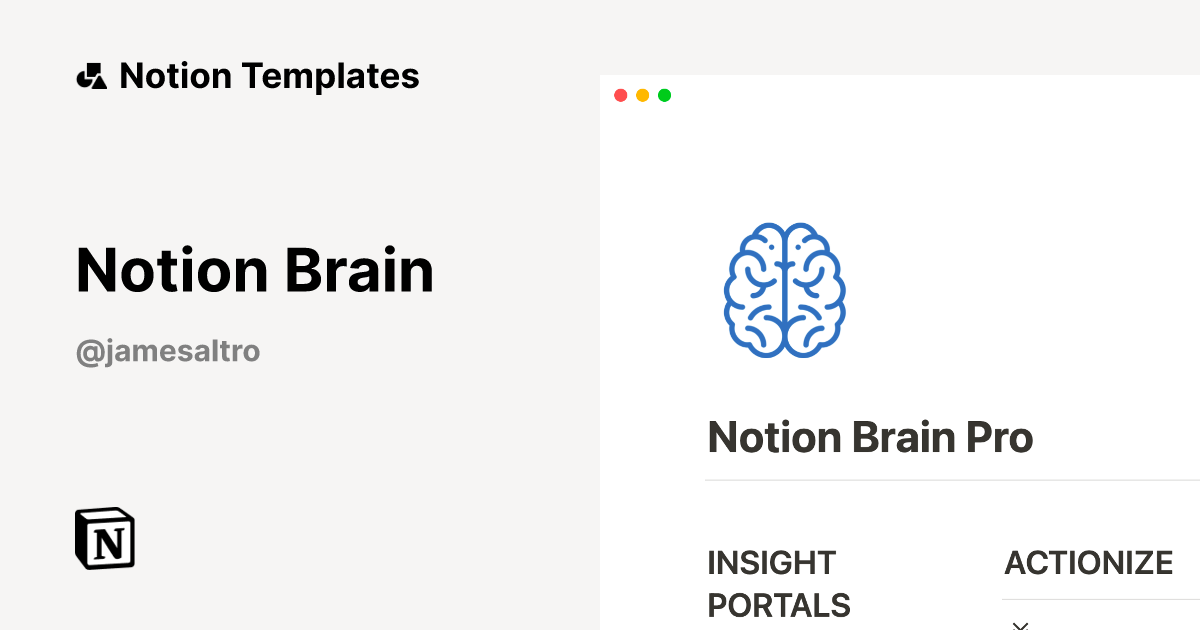 Notion Brain Template | Notion Marketplace