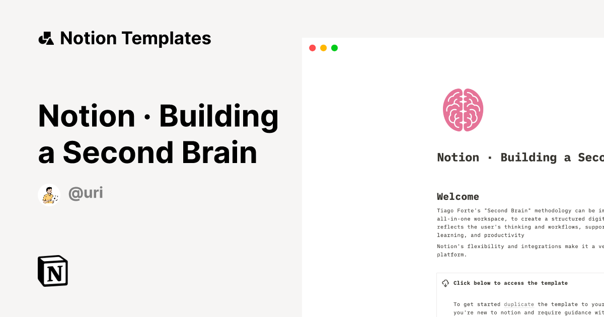 Notion · Building a Second Brain Template | Notion Marketplace