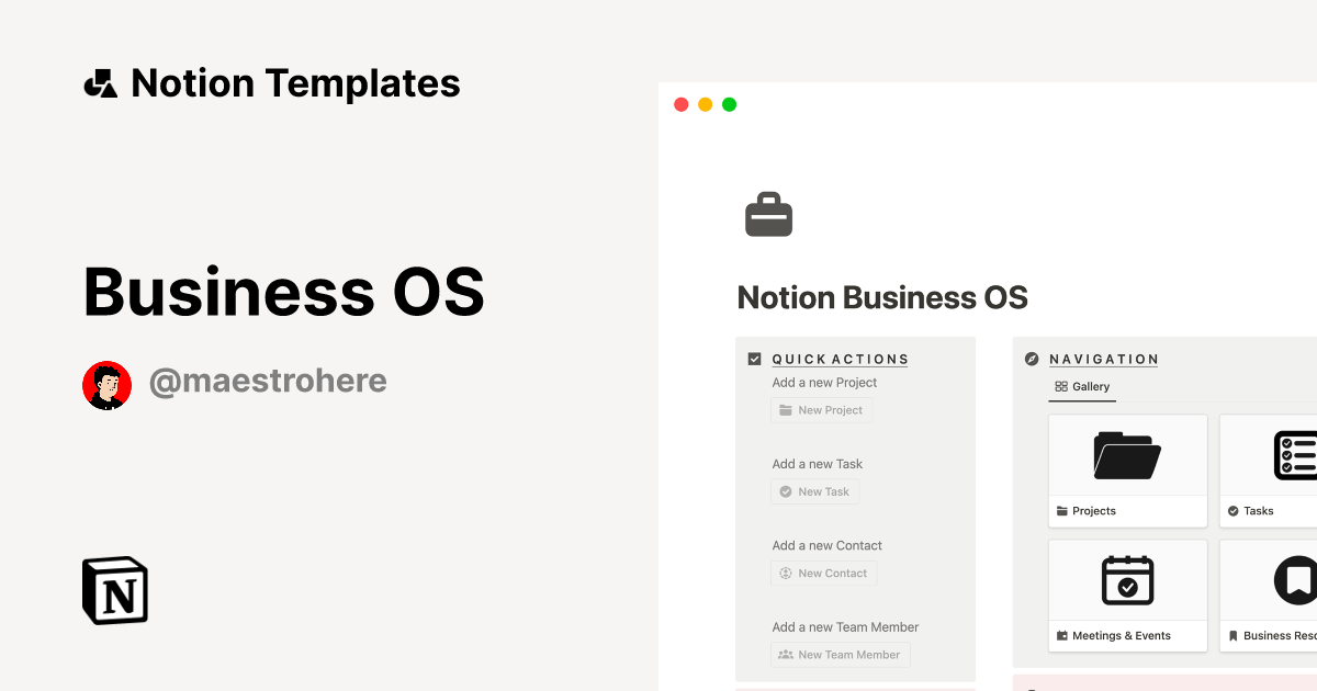 Business OS Template | Notion Marketplace