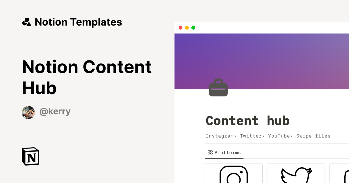 Notion Content Hub Template by Edun Kerry | Notion Marketplace