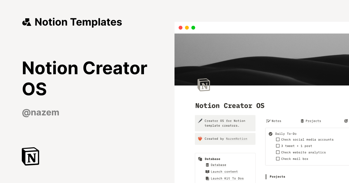 Notion Creator Os Template Notion Marketplace