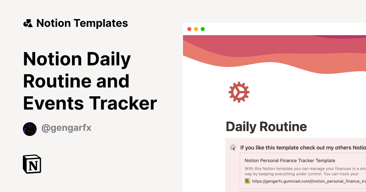 Notion Daily Routine and Events Tracker Template | Notion Marketplace